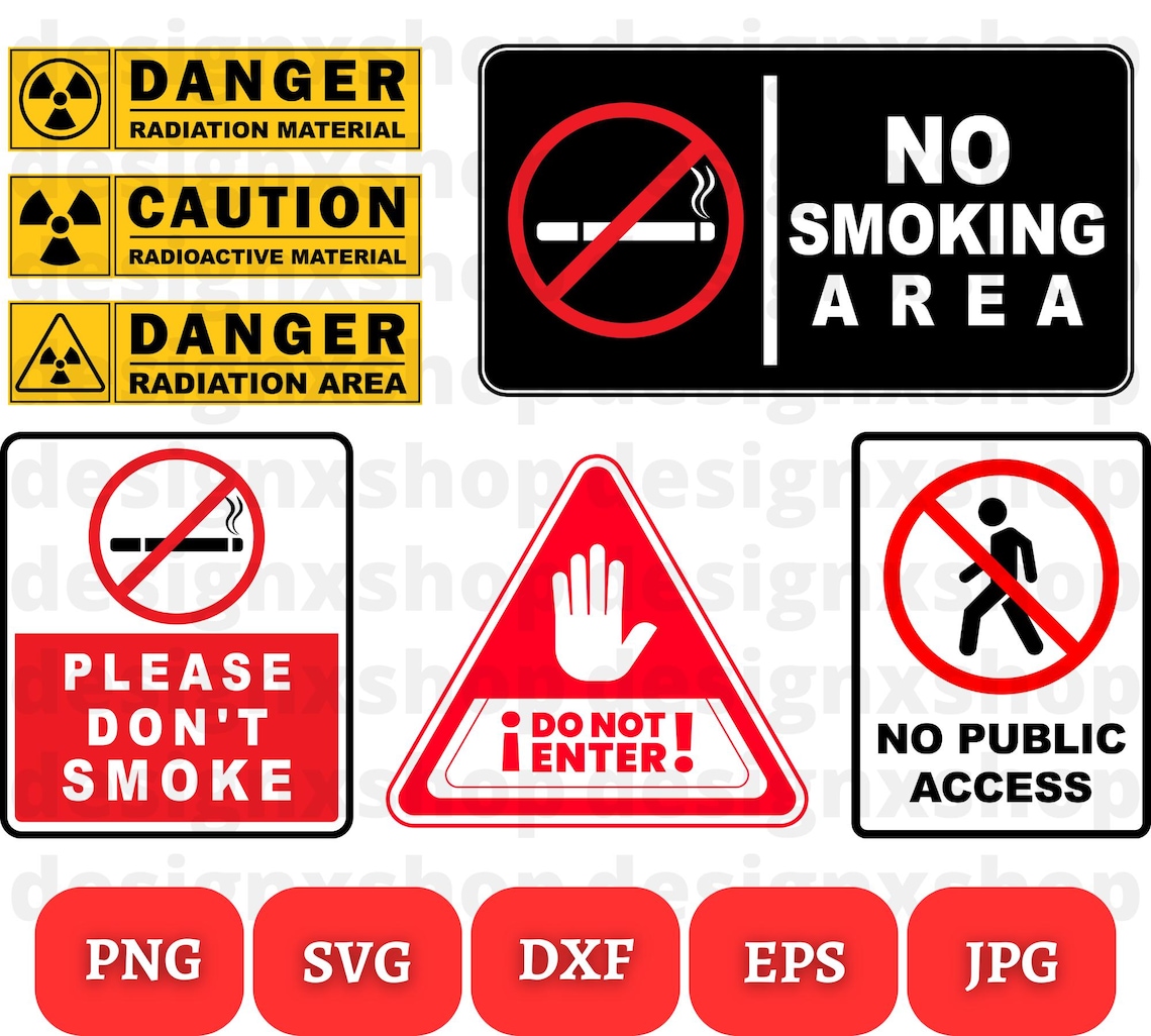 Caution Sign SVG Bundle, Caution Sign Svg, Danger Sign Clipart, Warning ...