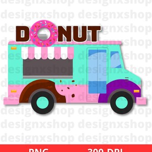 Food Truck Clipart: Burger, Taco, Donut Vans (SVG PNG) - Etsy