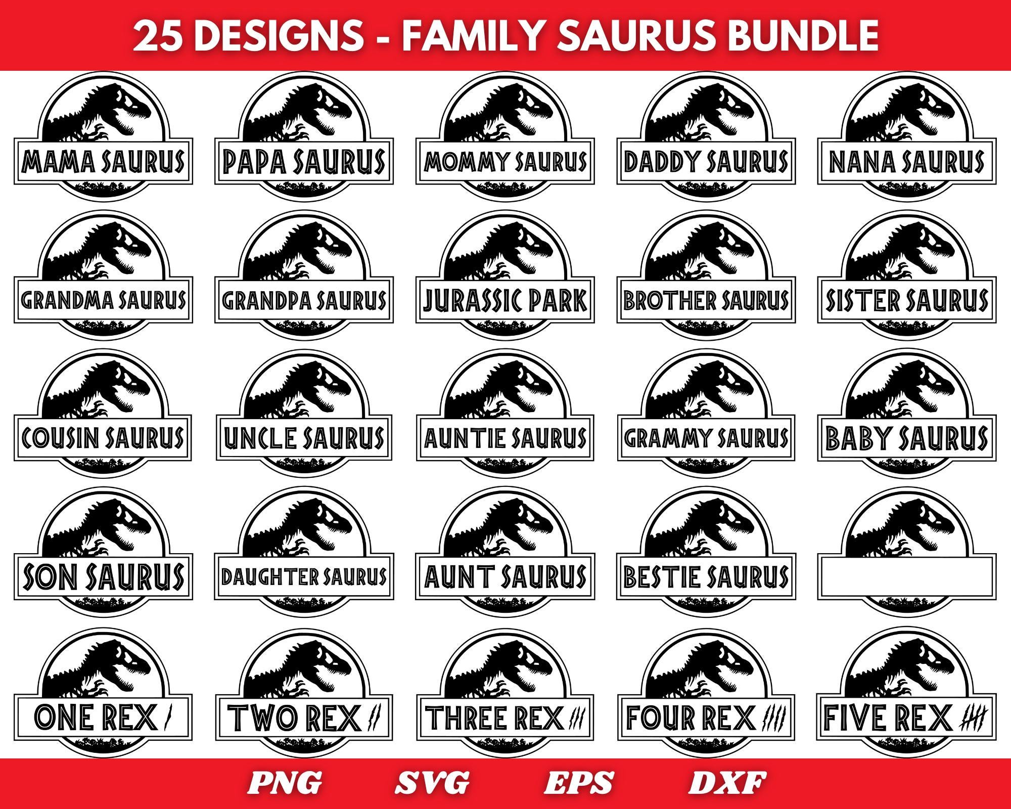 Family Saurus Bundle Svg Png, Family Dinosaur Svg, Dinosaur Family Svg ...