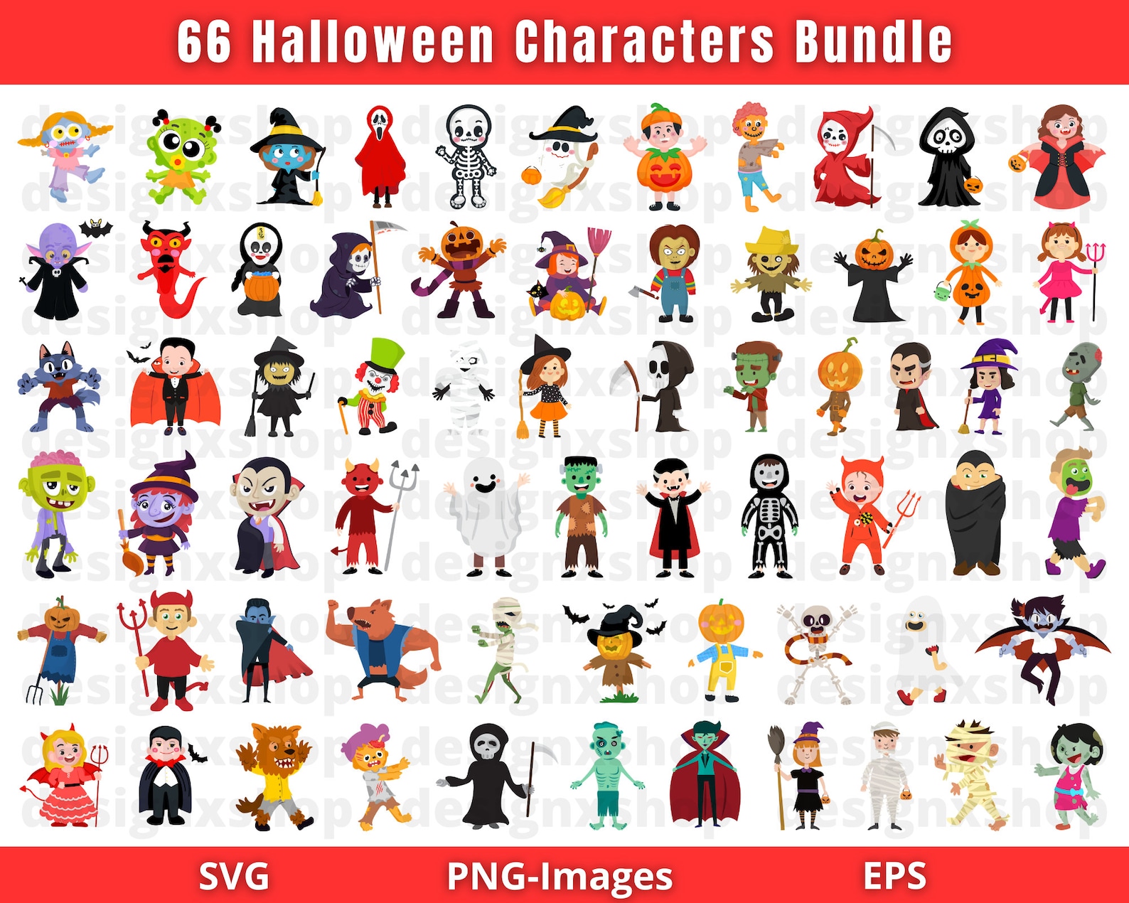 Halloween Kids Costume Clipart | Halloween Character Svg Bundle ...