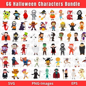 Halloween Kids Costume Clipart | Halloween Character Svg Bundle ...