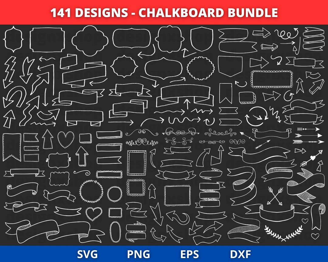 Chalkboard Clipart, Chalkboard Svg, Chalk Clipart, Chalkboard Doodles ...