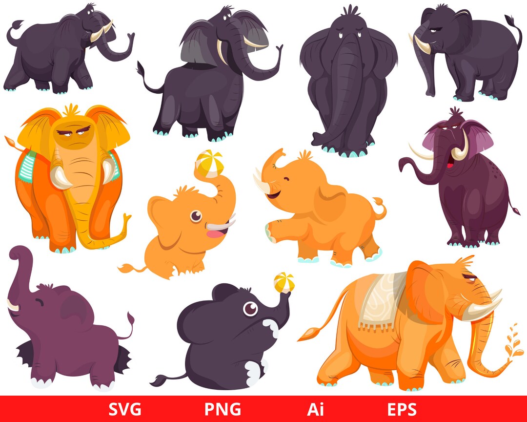 Elephant Clipart Baby Elephant Clipart Animals Clipart - Etsy