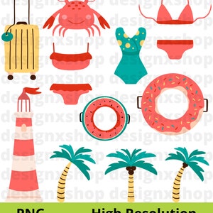 Summer Clipart Set 3, Beach Clipart, Summer Svg, Popsicles Clipart ...