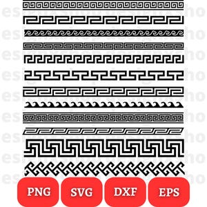 Greek Border SVG Bundle, Greek Key Frame SVG, Greek Pattern, Greek ...