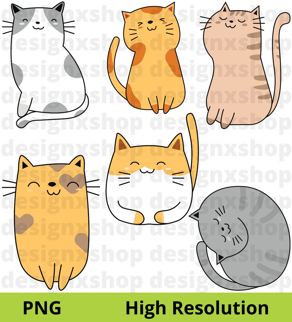 Cat SVG Cute Cat Clipart Kitty Cat Clipart Playful Cats - Etsy
