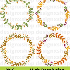 Autumn Wreaths Clipart Set | Fall Wreath SVG, PNG, EPS | Thanksgiving ...