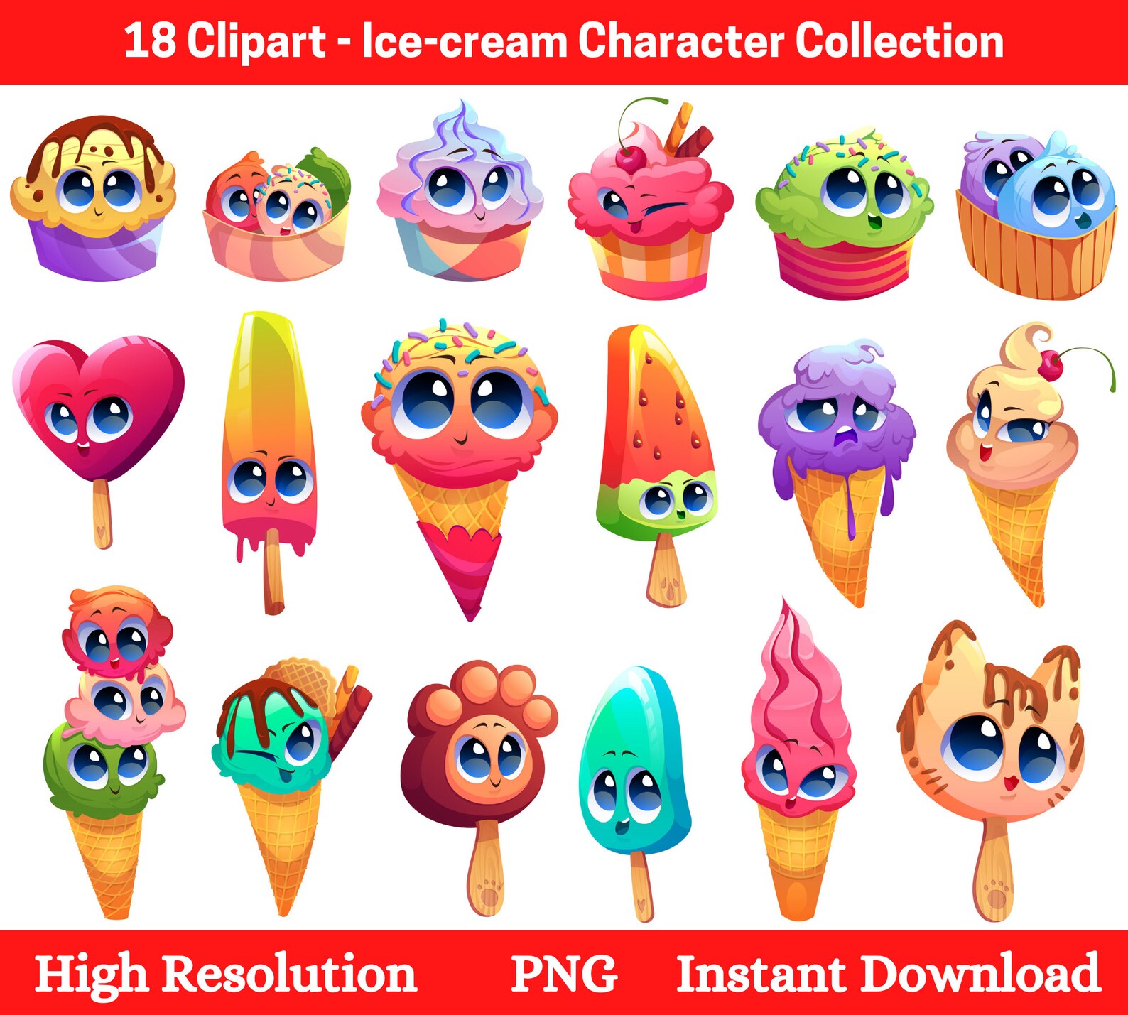 Ice Cream Clipart Popsicle Clipart Summer Clipart Desert - Etsy