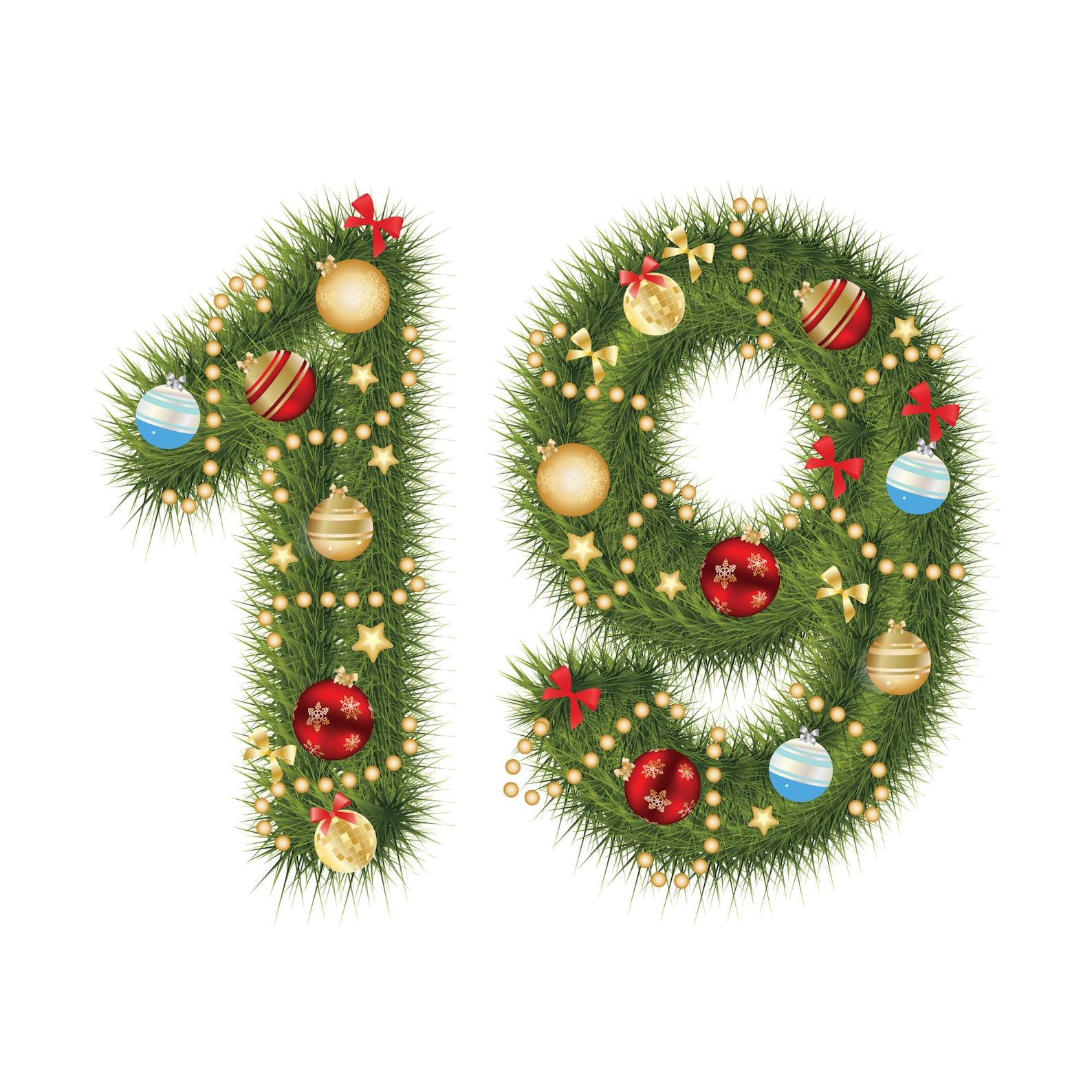 Christmas Numbers Clipart, Christmas Letters, Fonts, Alphabet, SVG, PNG ...