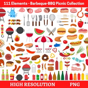 111 BBQ Clipart, Barbeque Clipart, Picnic Clipart, Backyard BBQ Clipart ...