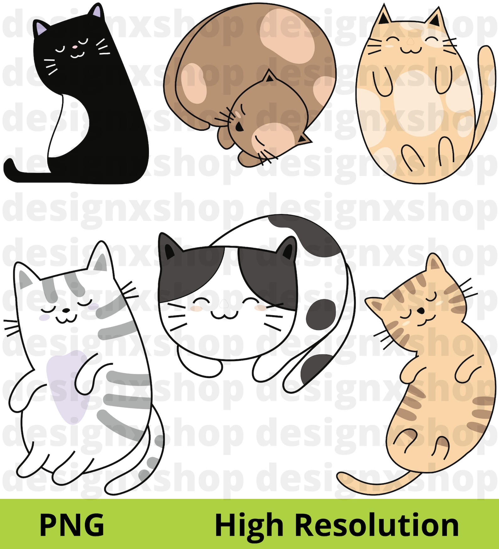 Cat SVG Cute Cat Clipart Kitty Cat Clipart Playful Cats - Etsy