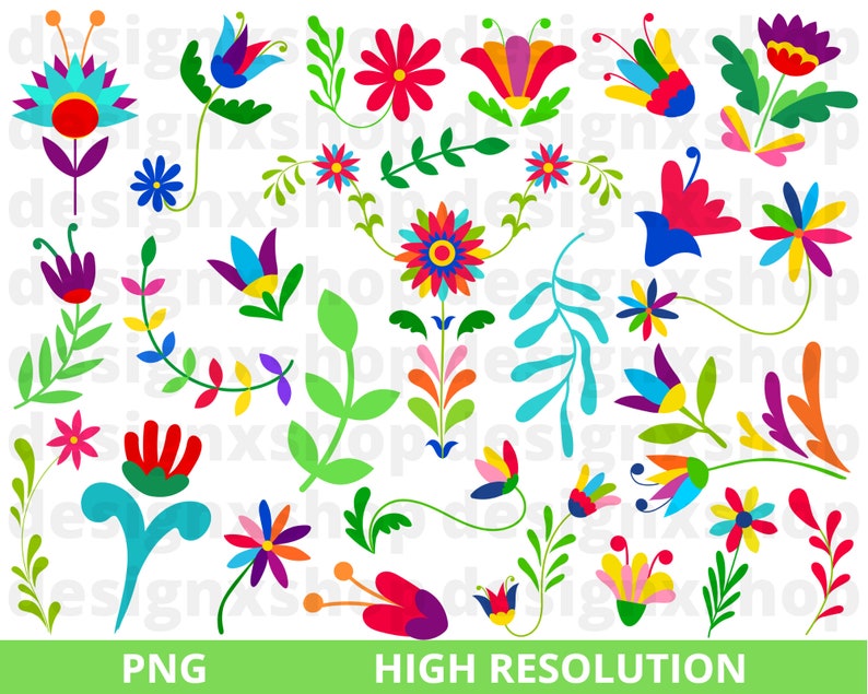 Mexican Otomi Clipart Otomi Clipart Mexico Clipart Colorful - Etsy
