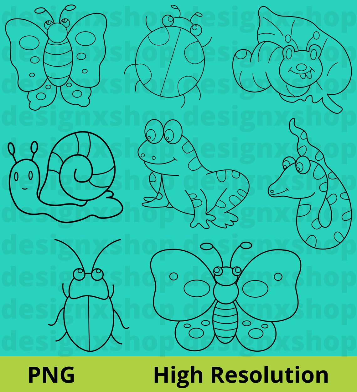 Bugs Outline Clipart Insects Svg Silhouette Cute Bugs - Etsy Canada