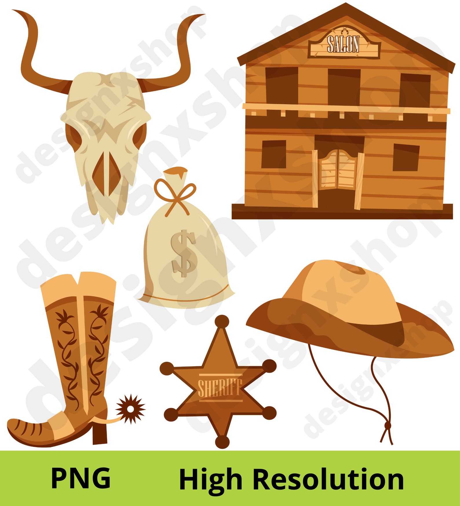 Wild West Cowboy Clipart Cowboy Clipart Wild West Clipart | Etsy