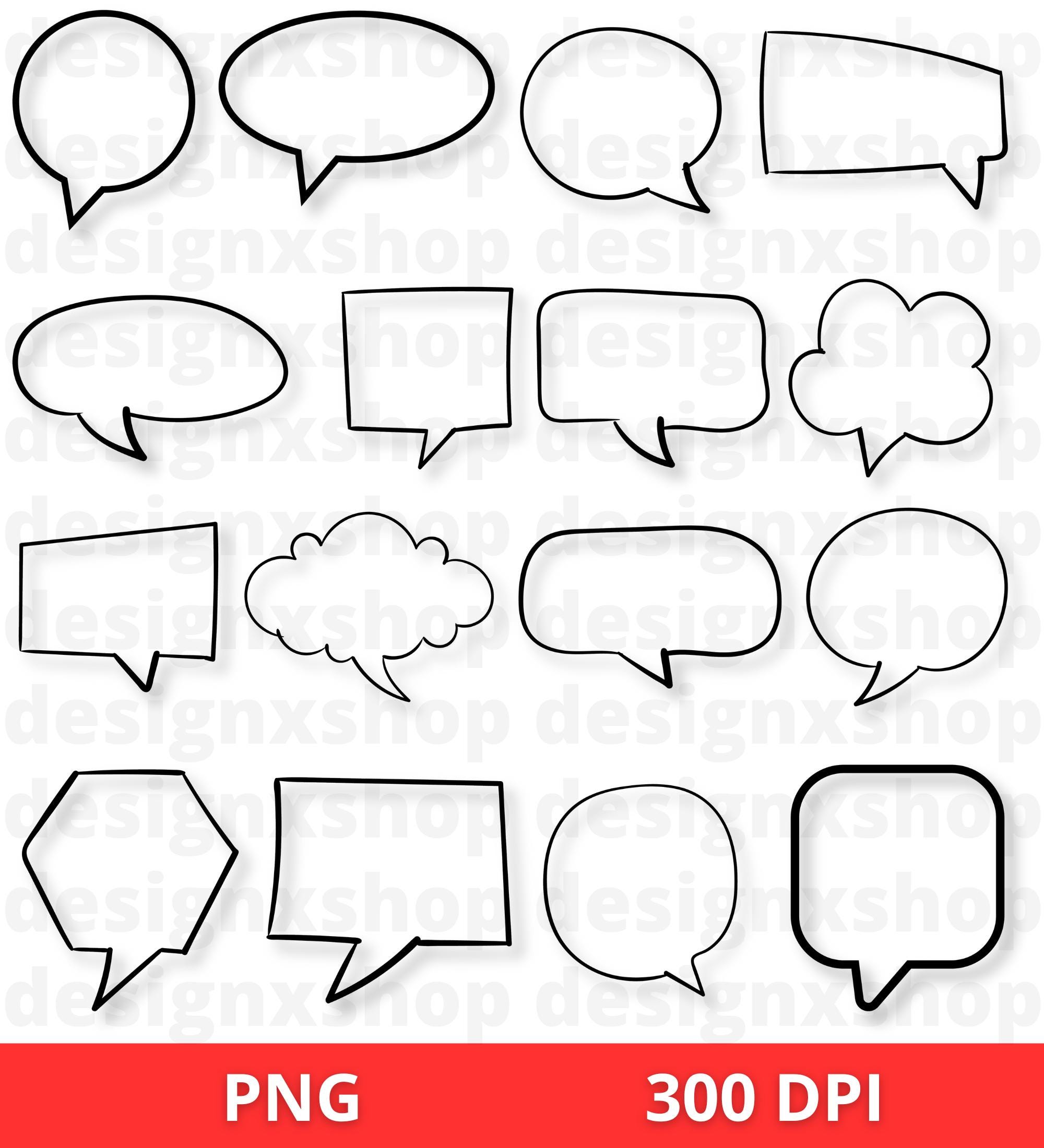 Speech Bubble SVG Bundle, Speech Bubble Outline SVG, Bubble Frame SVG ...