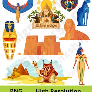 Ancient Egypt Clipart: Travel & Historical Designs (PNG, SVG, EPS) - Etsy