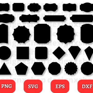 Basic Shape SVG Bundle, Frames Svg - Tags Svg - Label Svg - Banner Svg - Shapes Svg, Name Tags ...