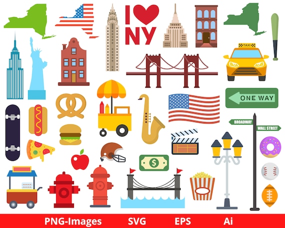 New York Clipart USA Clipart America Clipart NYC Clipart - Etsy