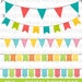 Bunting Banner Clipart, Garland Clipart, Party Flag Clipart, Bunting ...