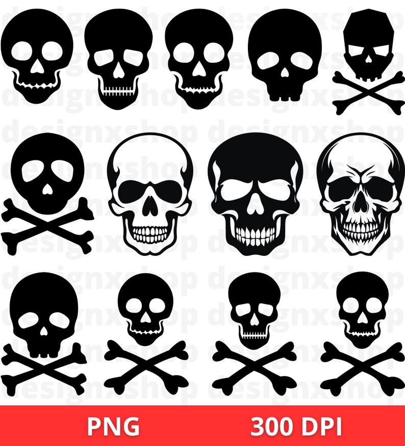 Skull Svg Bundle, Skull Png Files, Sugar Skulls Svg, Skull Clipart, Svg ...