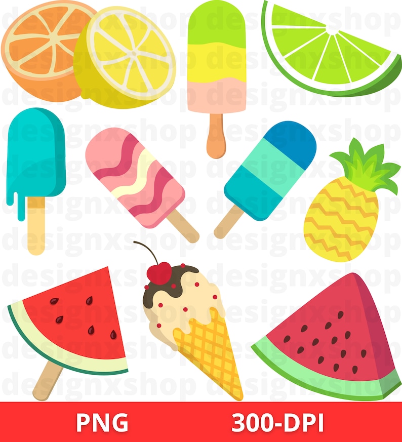 Summer Clipart Set: Beach, Tropical, Popsicles (SVG & PNG) - Etsy