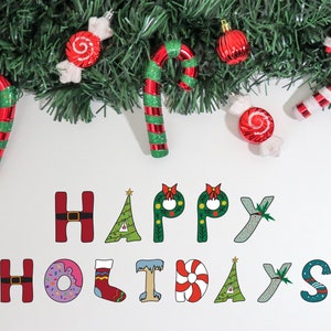 Christmas Alphabet Clipart, Holiday SVG Letters, Christmas Alphabet PNG ...