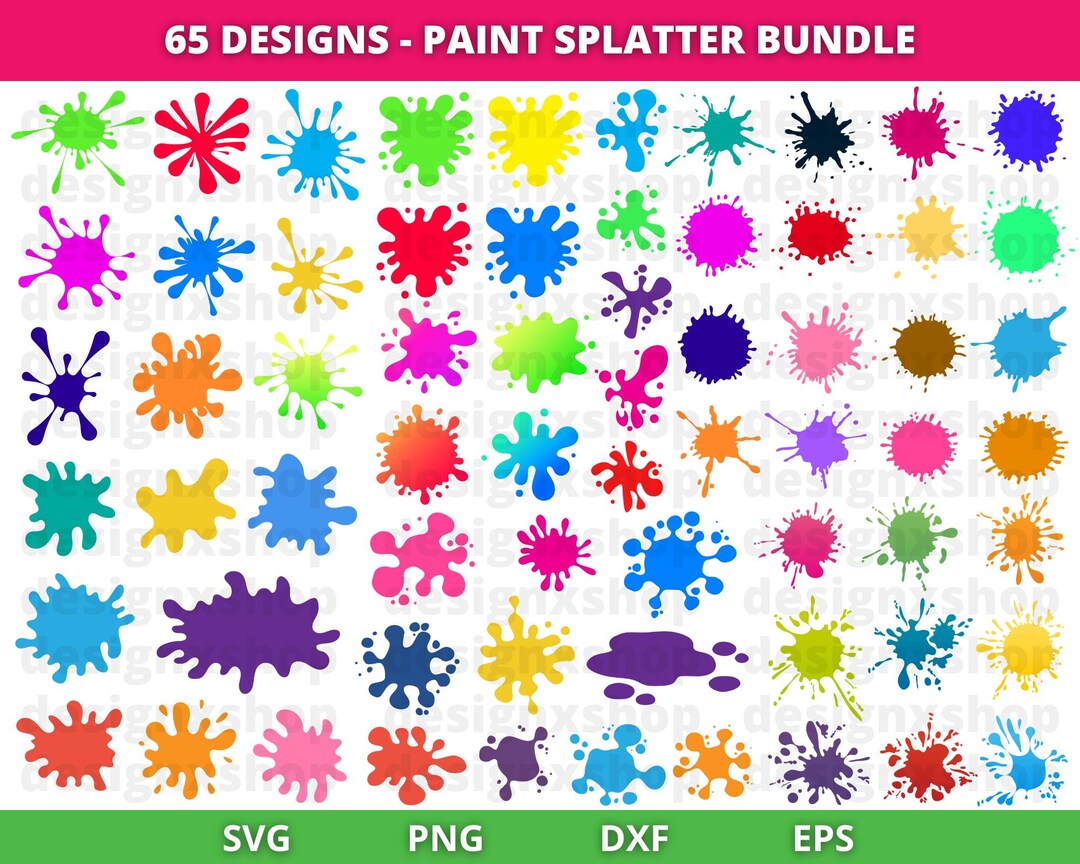 Paint Splatter SVG Bundle, Paint Splats Svg Files, Paint Svg, Ink ...