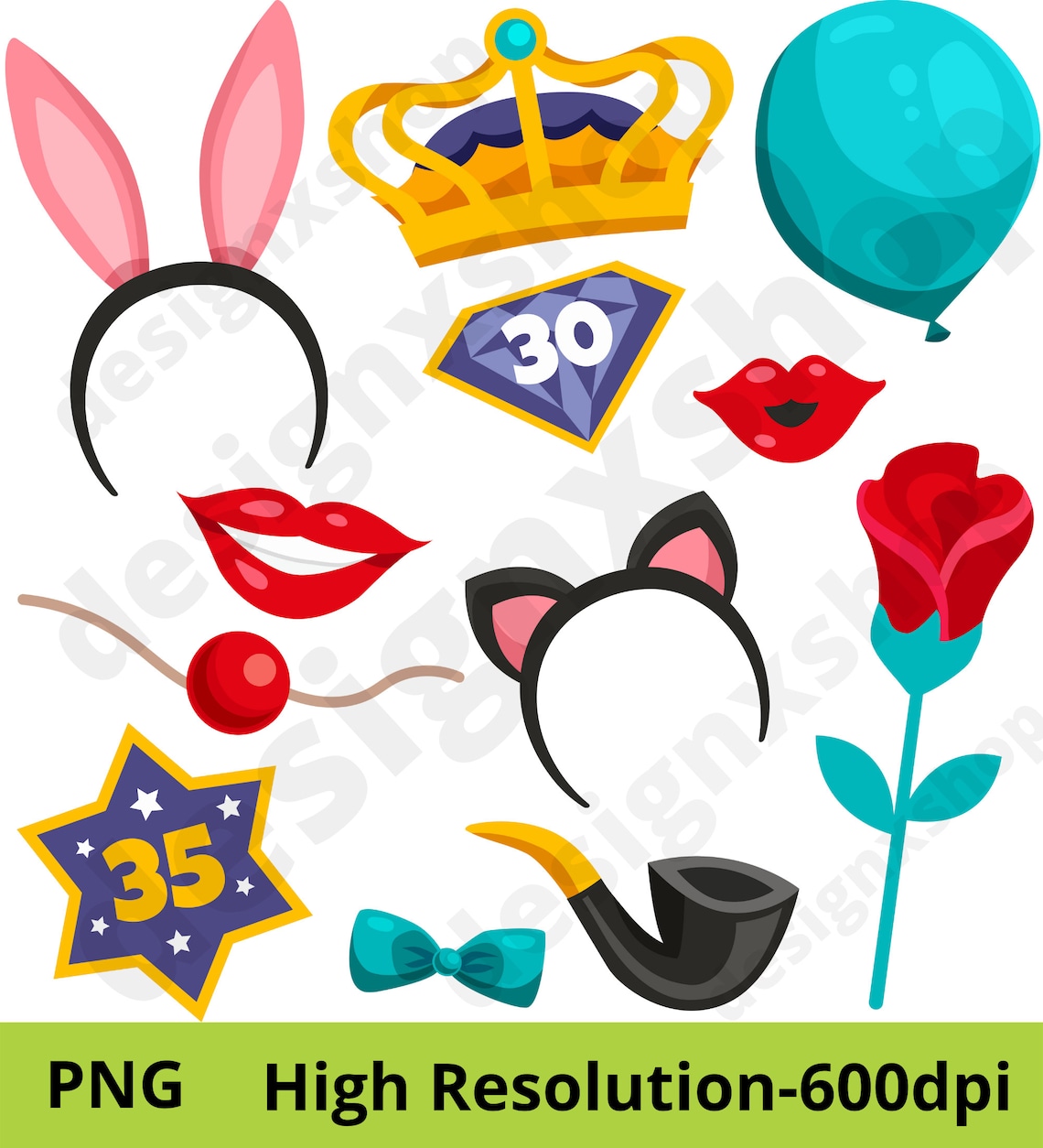 Photo Booth Prop Clipart Props Clipart Party Props Clipart - Etsy