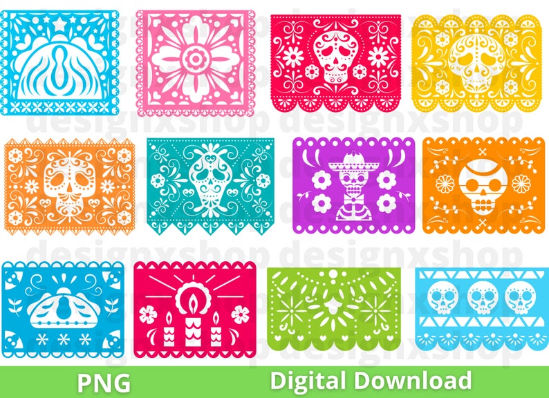 Papel Picado SVG PNG, Fiesta Banner Clipart, Cinco De Mayo Clipart ...