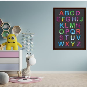 Alphabet Print, Alphabet Poster, Watercolor Alphabet, Rainbow Alphabet ...