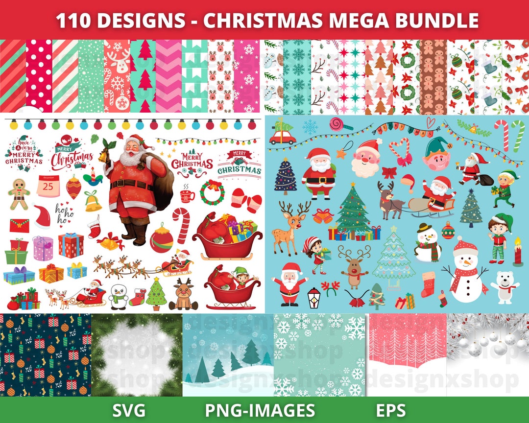 Christmas SVG Bundle | Christmas Clipart | Winter Holiday Elements ...