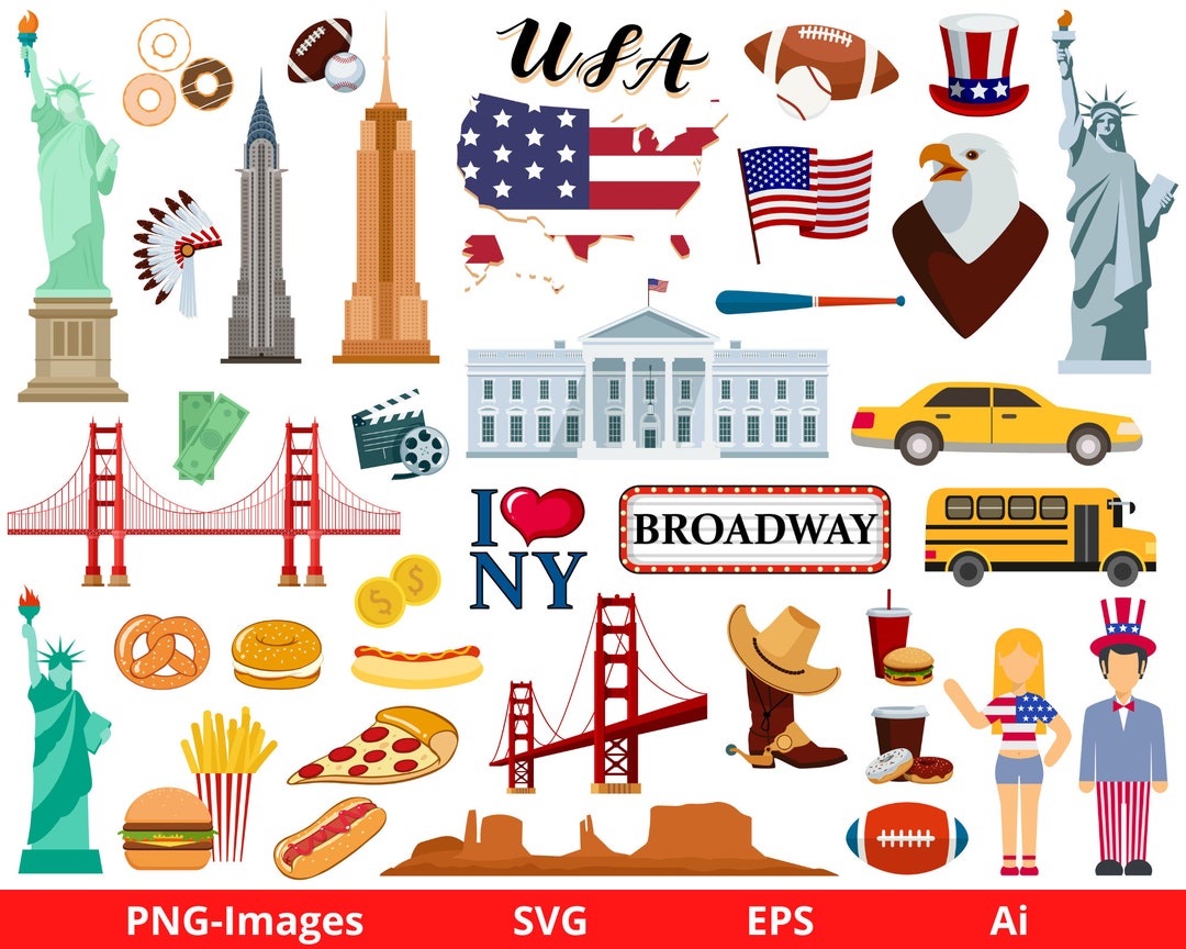 USA Clipart, New York Clipart, America Clipart, Flag Clipart, Country ...