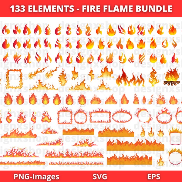 Flame Svg - Etsy