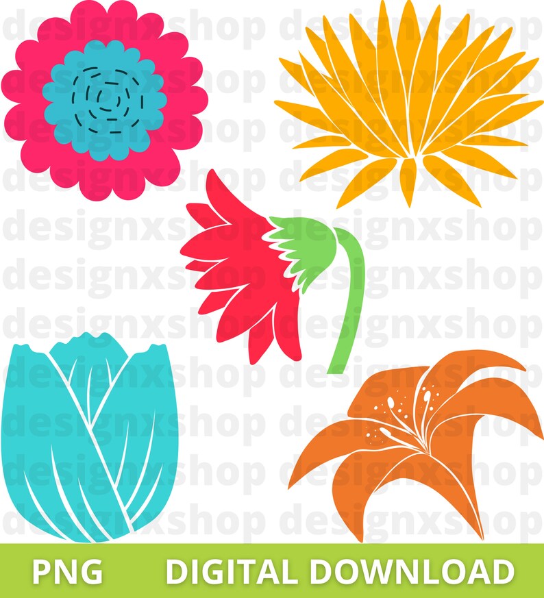Cute Flower Svg Bundle, Flat Flowers Clipart, Gardening Flower Svg ...