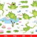 Frogs Clipart, Pond Clipart, Lilypads Clipart, Butterfly Clipart ...