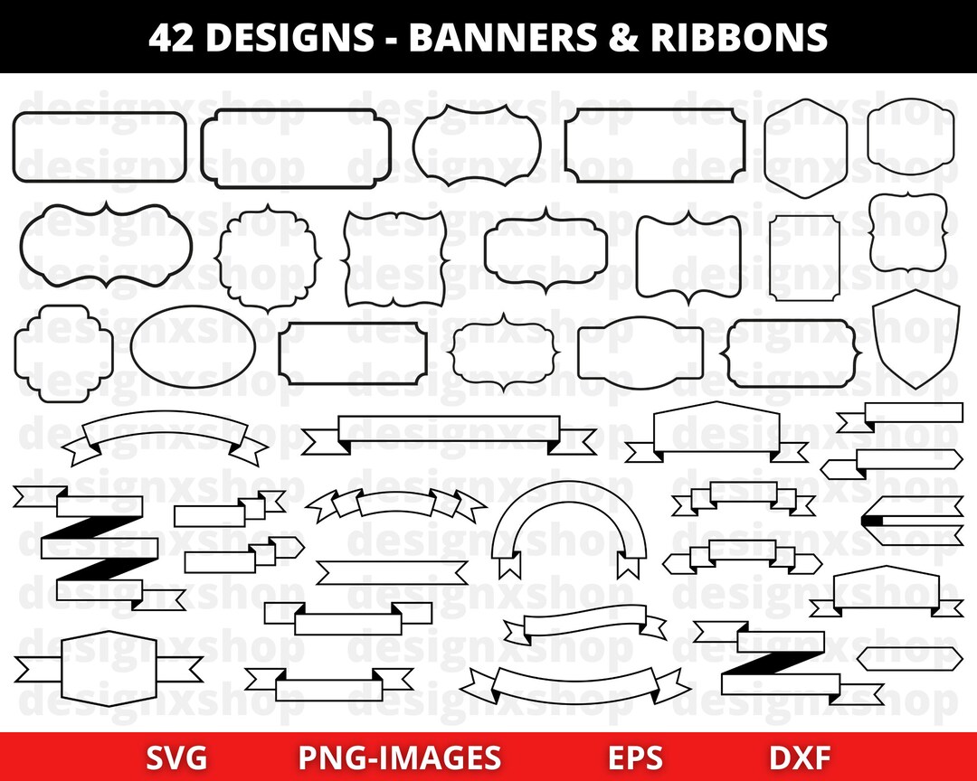 Ribbon Banner Svg, Banner Svg, Frame Svg, Ribbon Banner Clipart, Ribbon ...