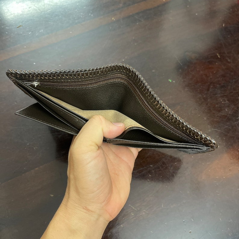 Handmade Brown Ostrich Leg Leather Bifold Wallet With Money Clip - Etsy