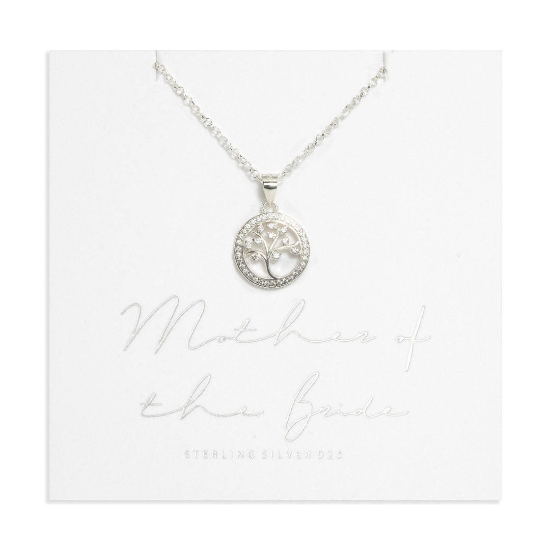 Mother of the Bride Gift: Sterling Silver Tree of Life CZ Necklace - Etsy