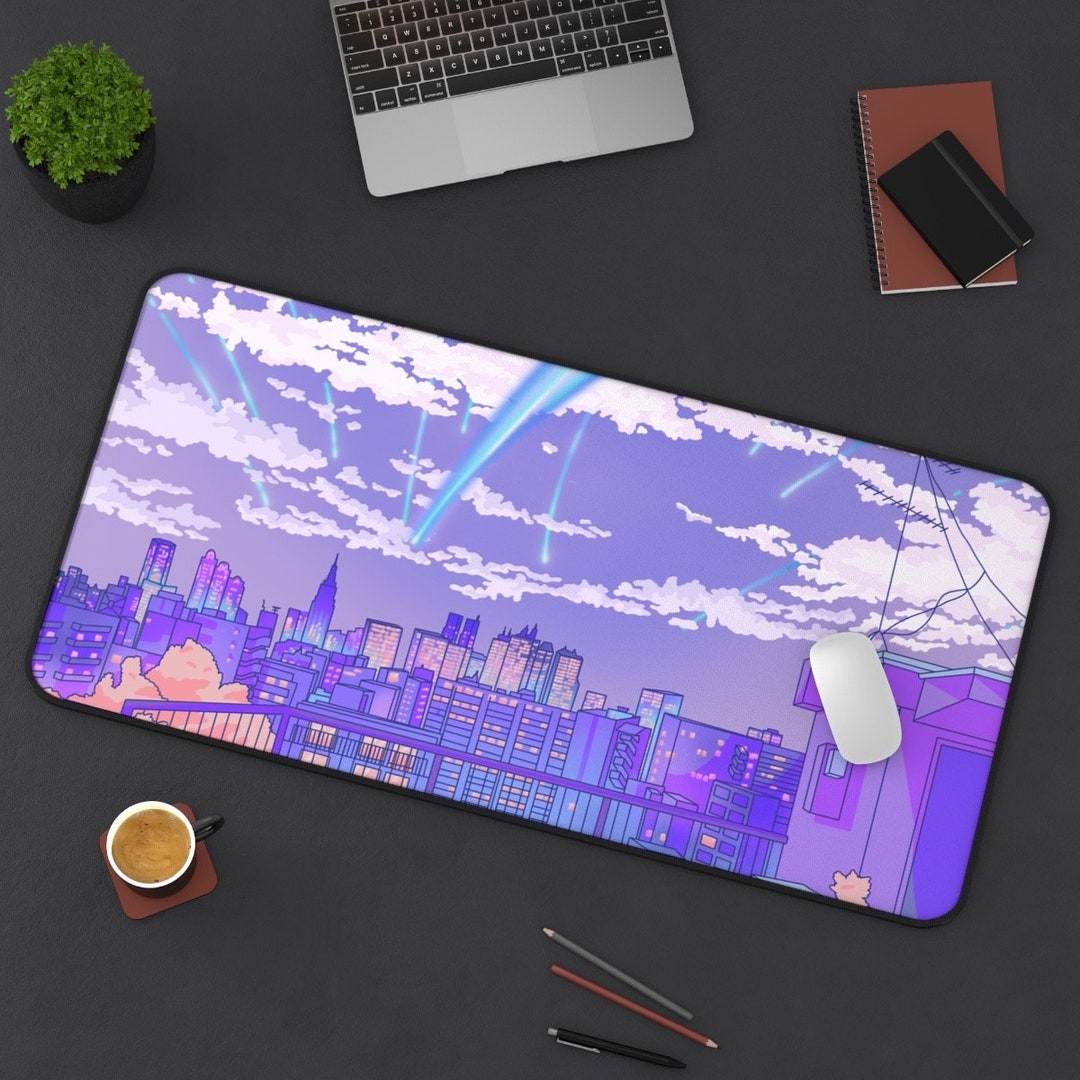Pastel Mouse Pad, Purple Desk Mat, Kawaii Mouse Pad, Sky Desk Pad ...