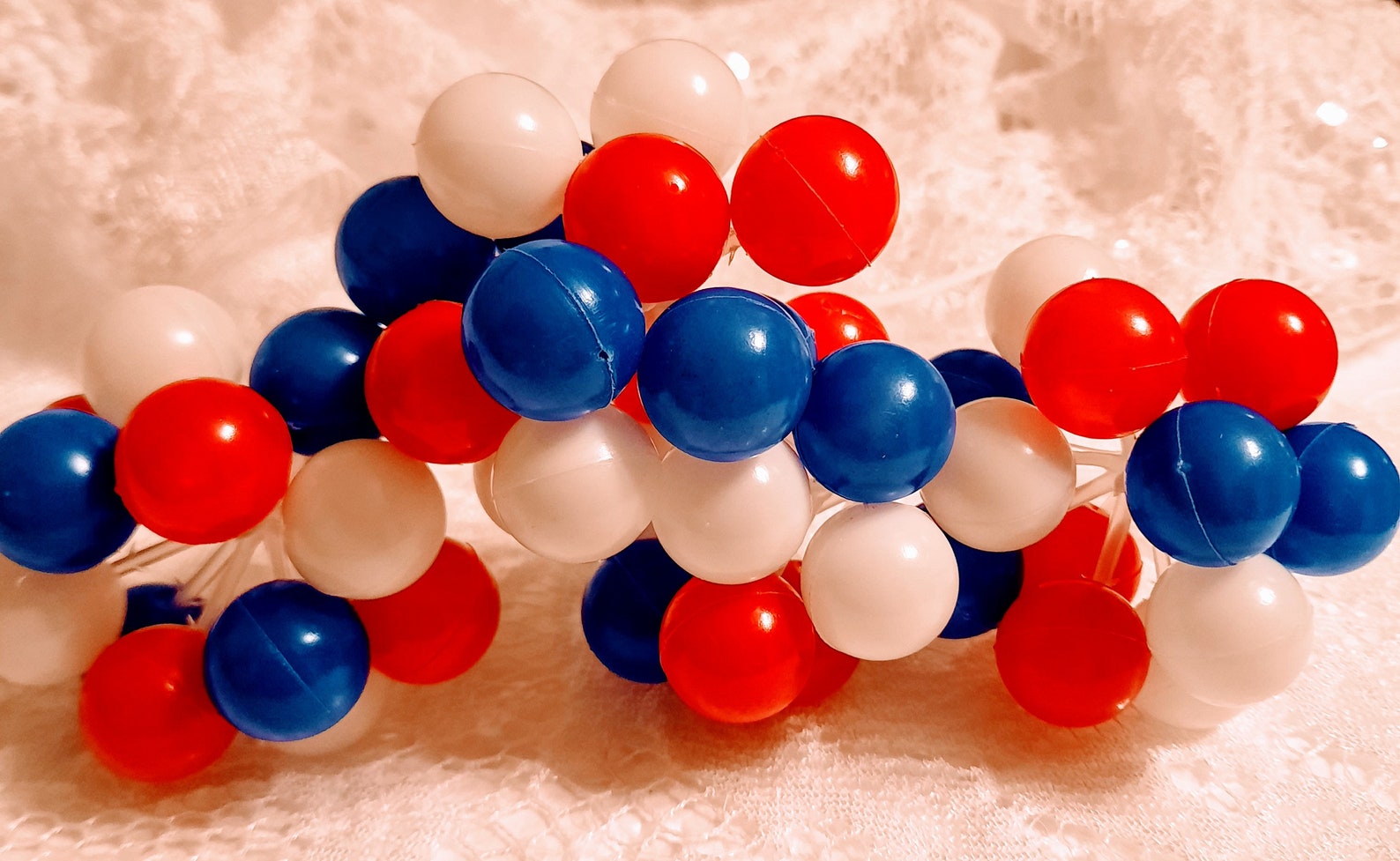 4 Cluster Balloons Red, Blue, and White Cluster Balloons for Cupcakes ...