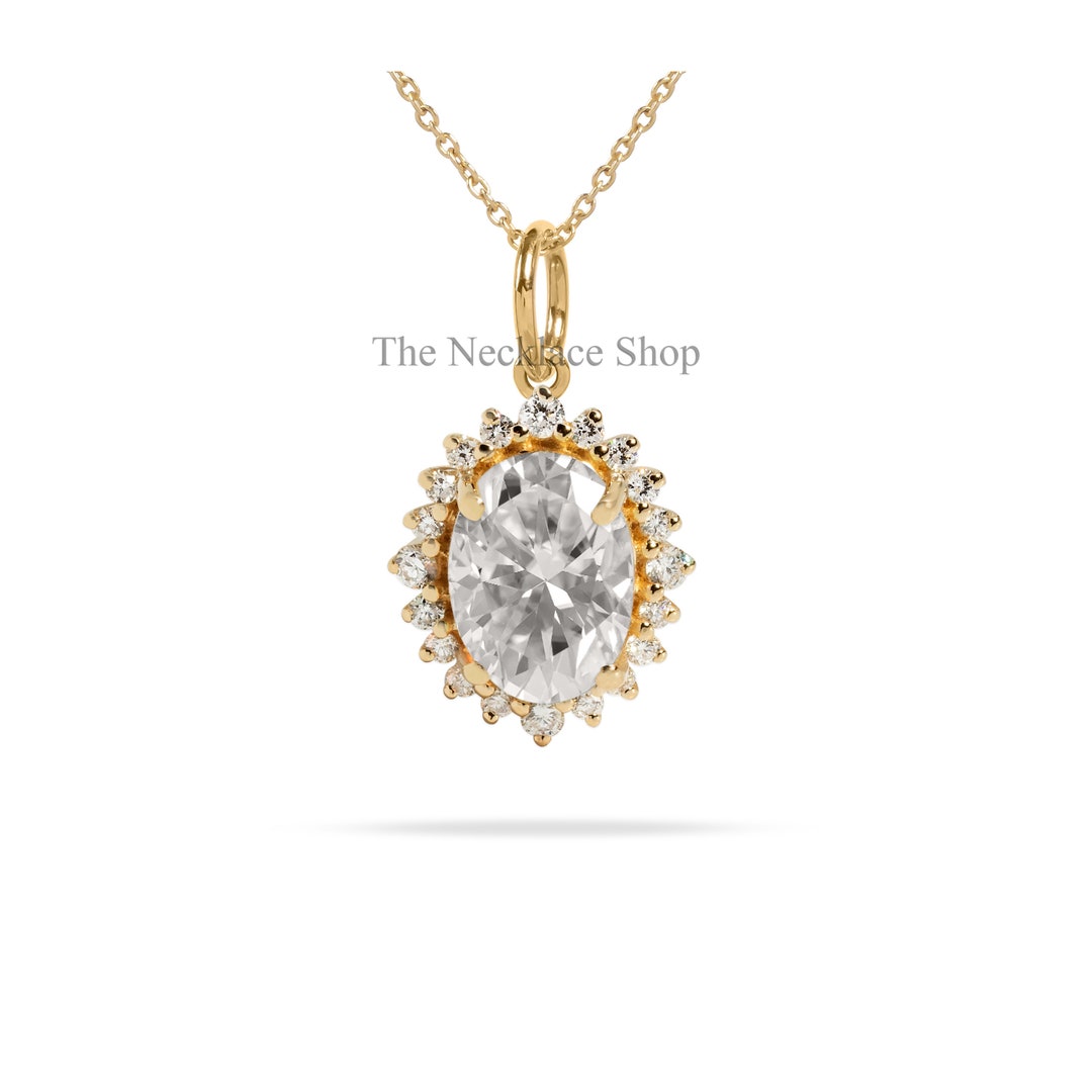 Lab Made Diamond Pendant,oval Shape Diamond Pendant,lab Grown Diamond ...