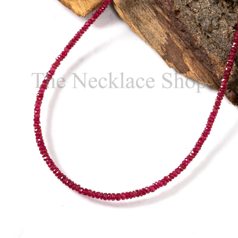 Ruby Beads Necklace - Etsy