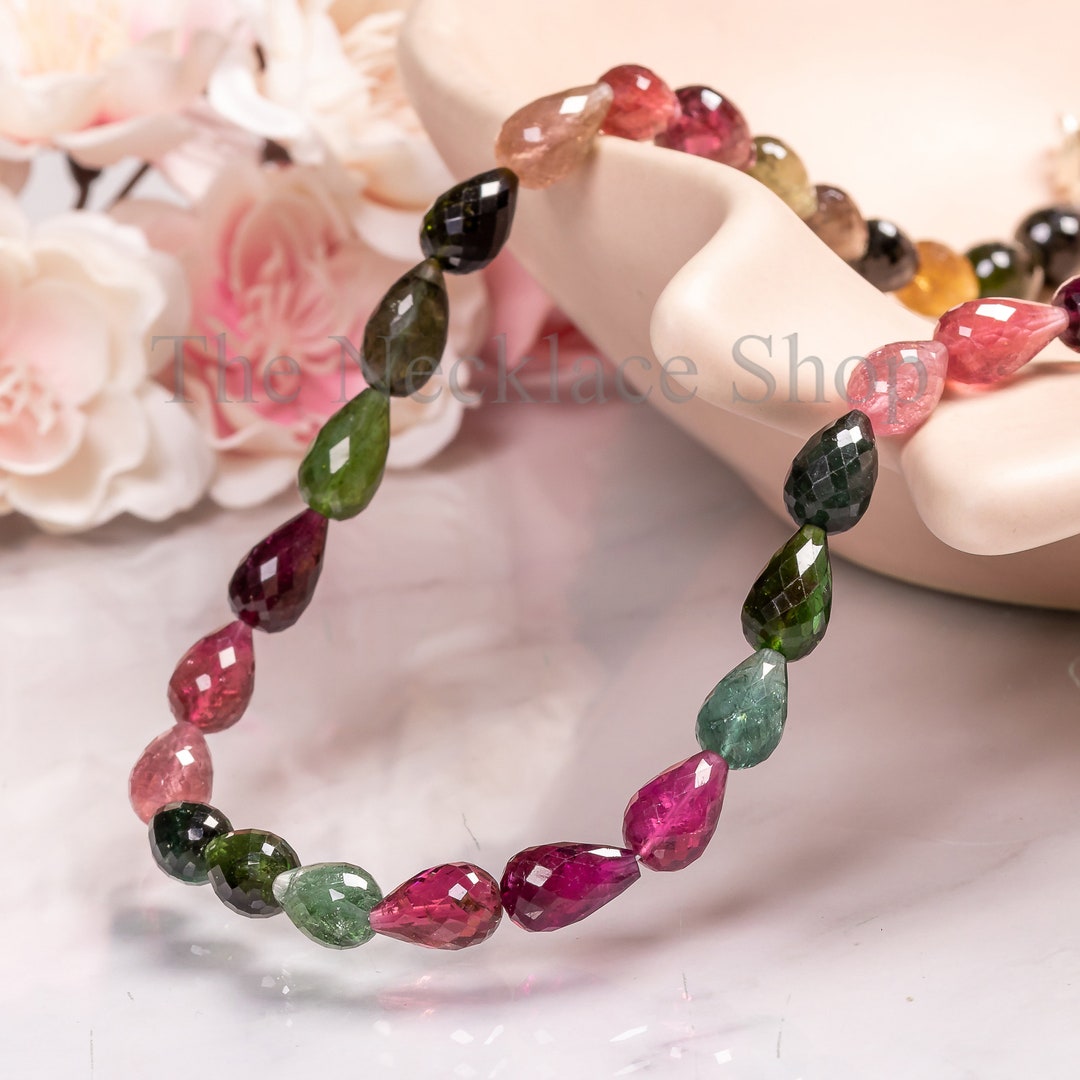Top Quality Multi Color Tourmaline Necklace, 14K Gold Gemstone Choker ...