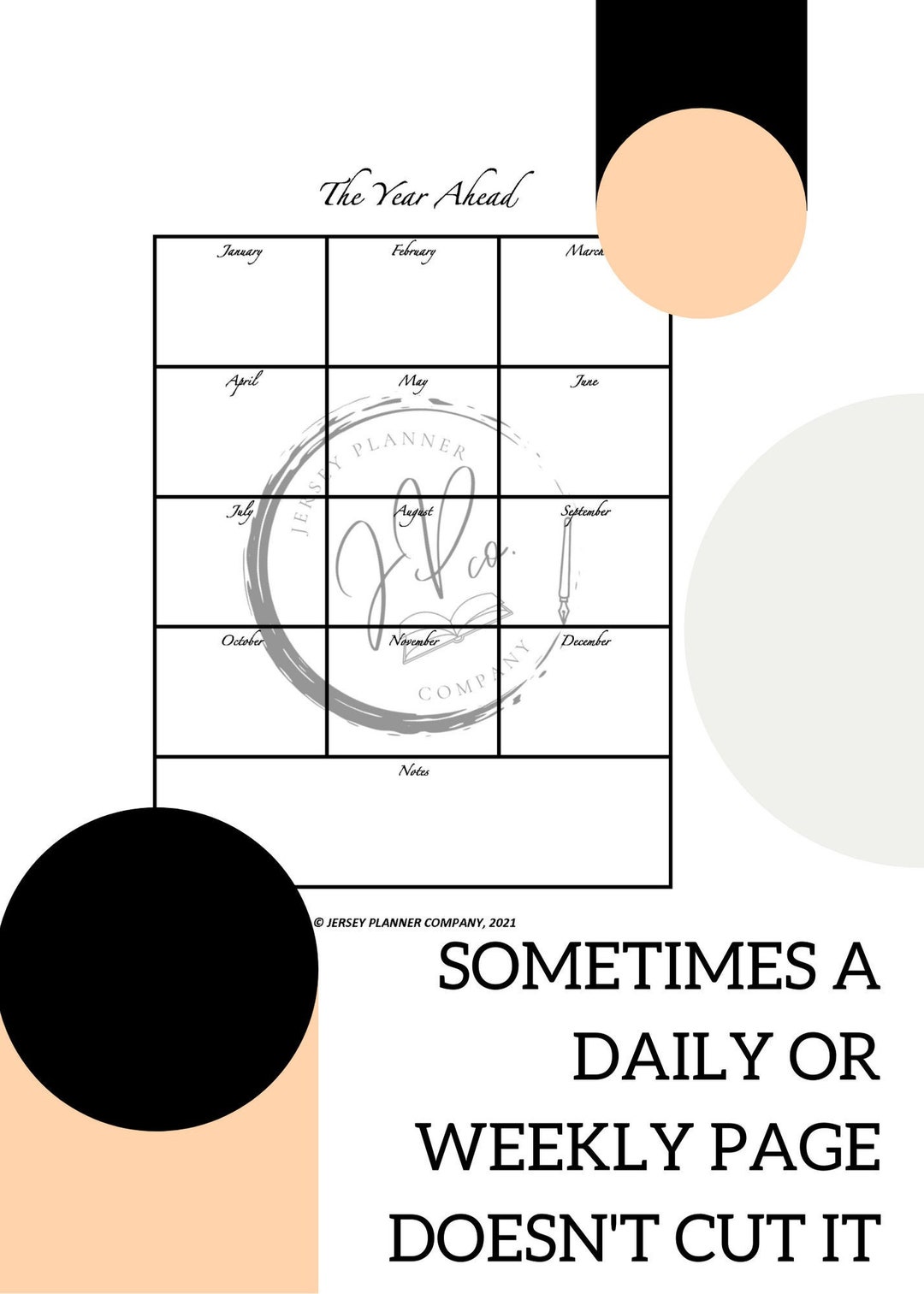 Yearly Planner Template - Letter Size, Digital/printable (the Year ...