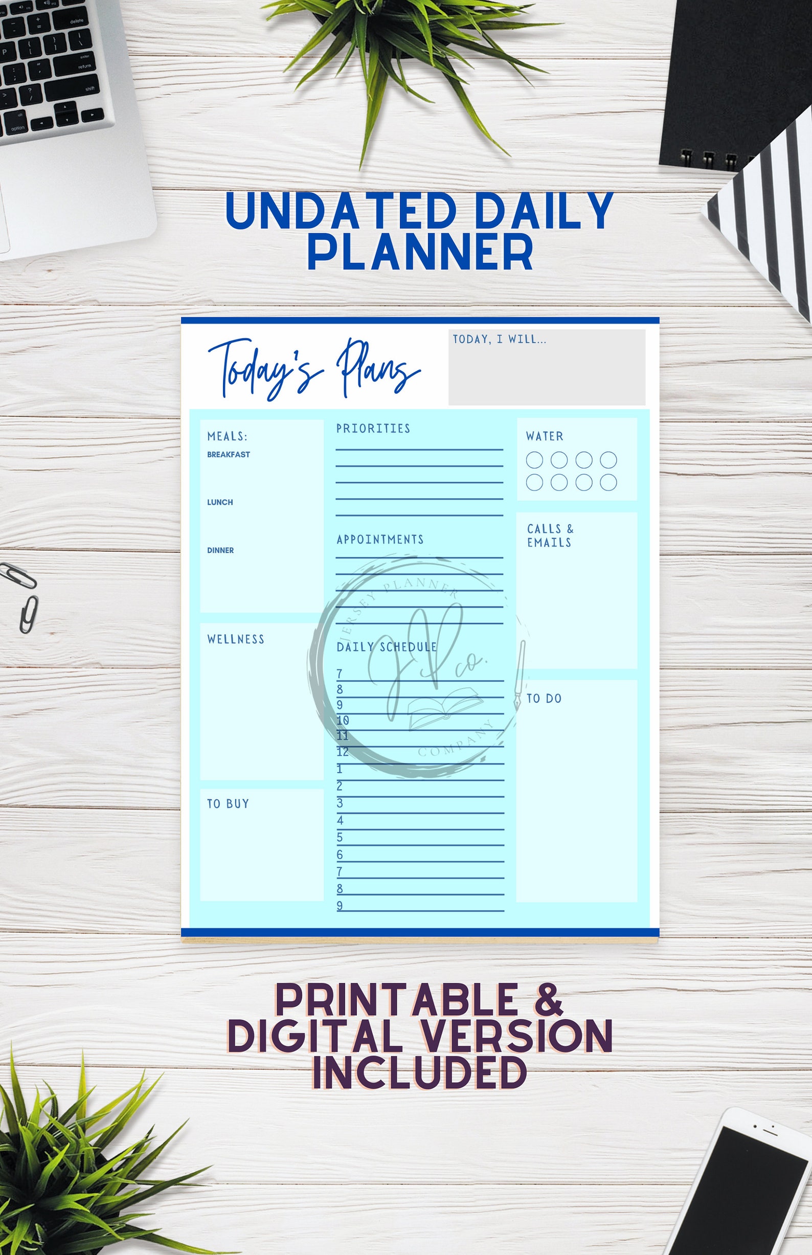 A5 Undated Daily Planner Sheet - Printable & Digital Versions Included ...