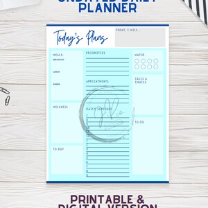 Undated Daily Planner Sheet (letter Size) - Printable & Digital ...