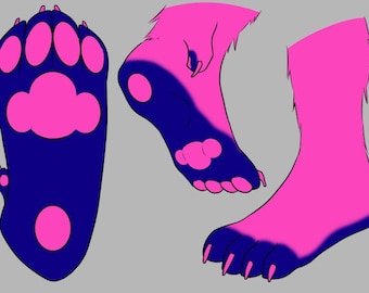 Realistic Fursona Hand Paw Reference Sheet Hi Res | Etsy