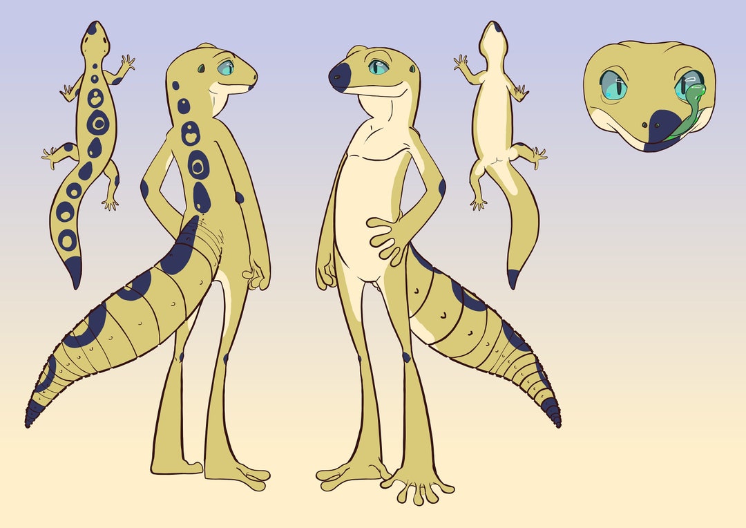 Leopard Gecko Fursona/scalesona Reference Sheet Hi Res Transparent .png - Etsy