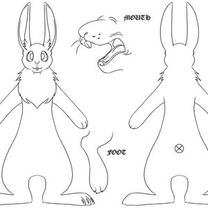 Rabbit Fursona Reference Sheet Hi Res Transparent .png - Etsy