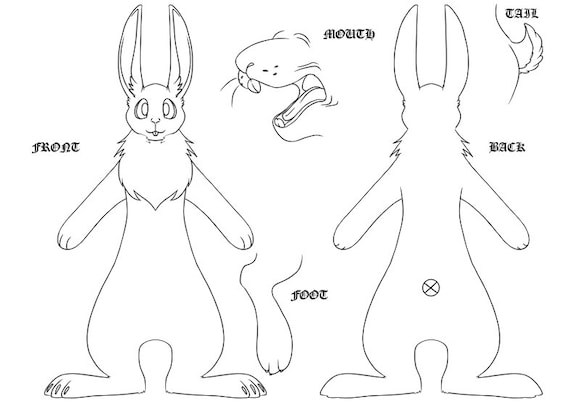 Rabbit Fursona Reference Sheet Hi Res Transparent .png Art ...